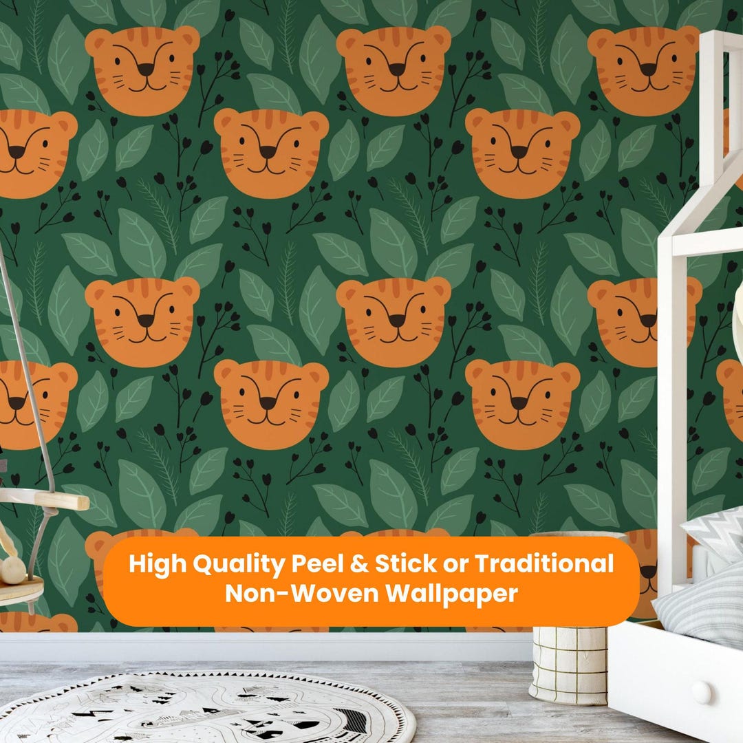 Green Tiger Wallpaper Peel & Stick Removable Self Adhesive or ...