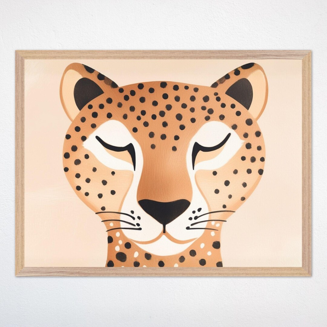 Cheetah Wall Art for Nursery and Kids Rooms, Cheetah Wall Decor, Poster ...