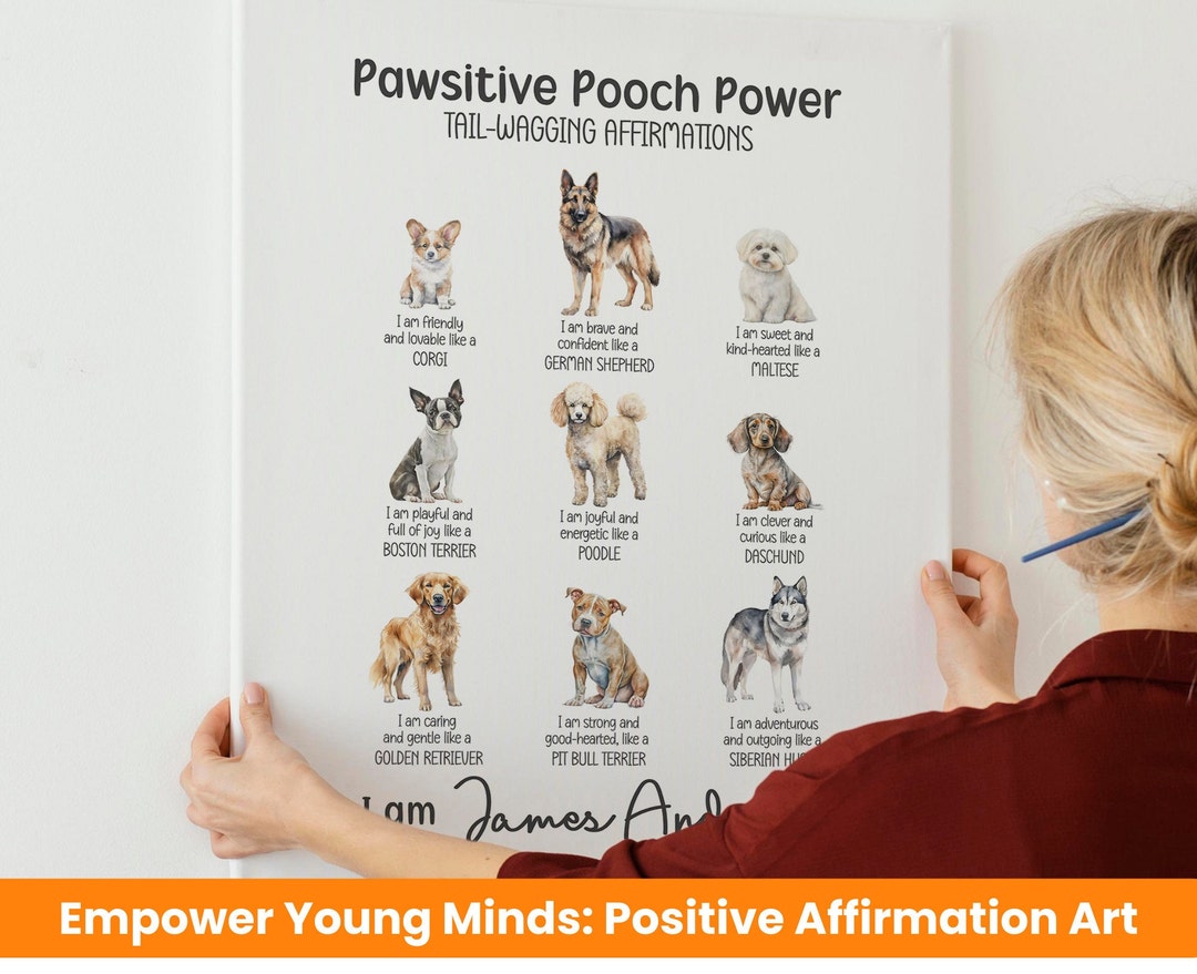 Dogs Wall Art Affirmations Dog Decor for Nursery, Toddler, Kids, and ...