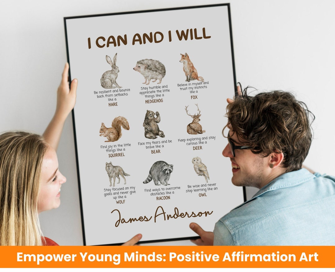 Woodland Wall Art Affirmations, Nursery Wall Art, Nursery Decor ...