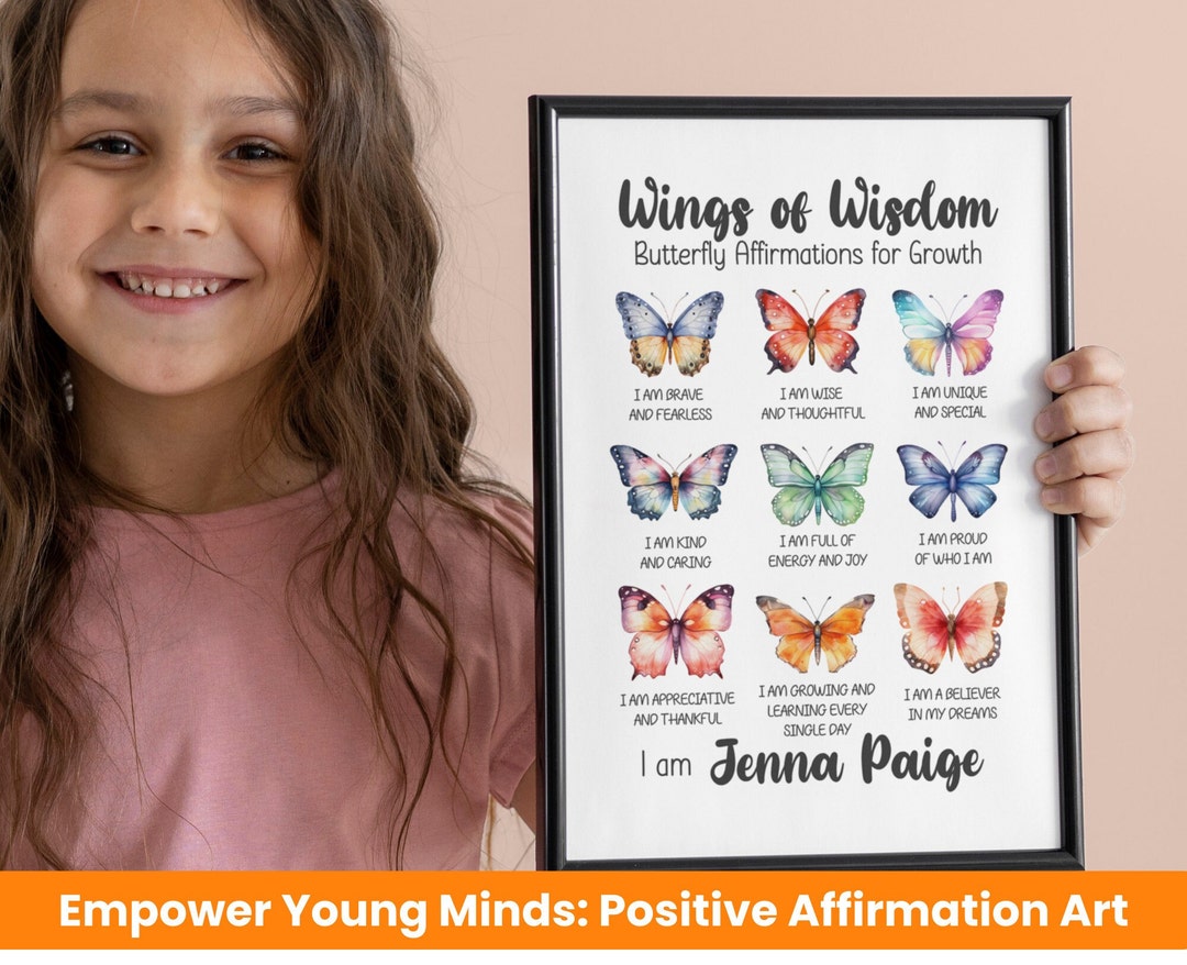 Butterfly Wall Art Affirmations | Butterfly Decor for Nursery, Toddler ...