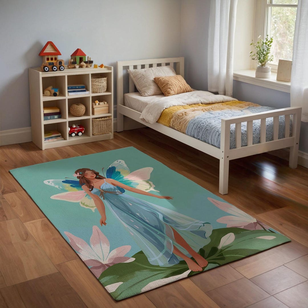 Fairy Rug for Nursery and Kids Rooms, Fairy Theme Decor, Rug for Kids ...