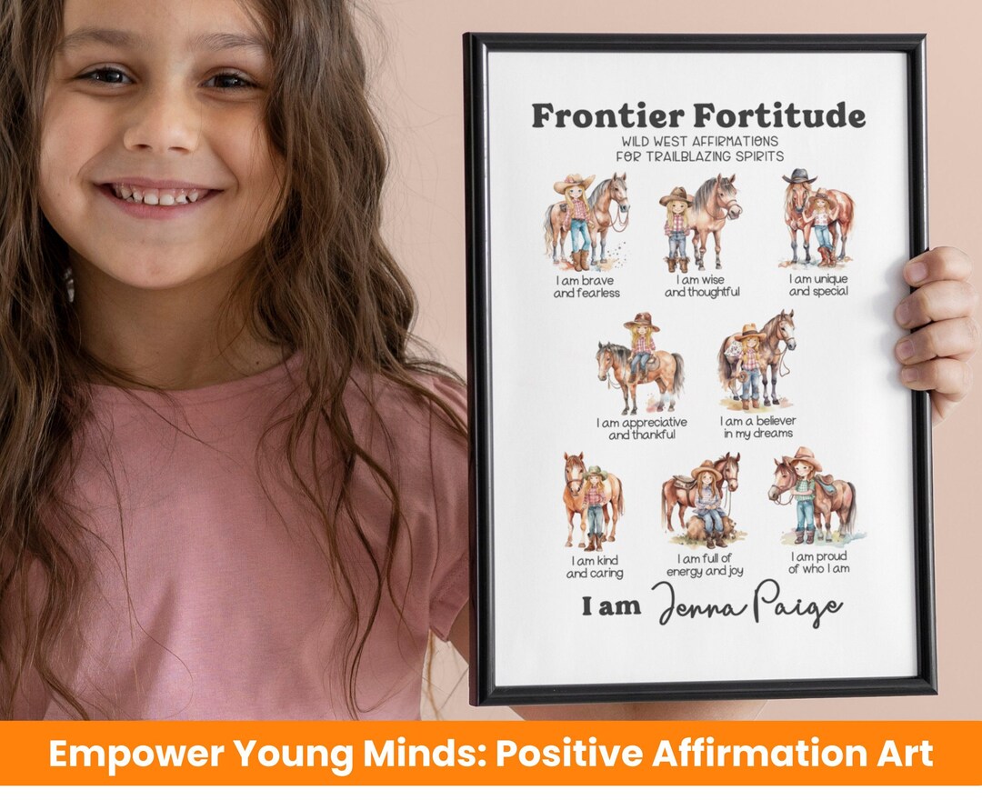 Wild West Wall Art Affirmations | Horses Decor for Nursery, Toddler ...