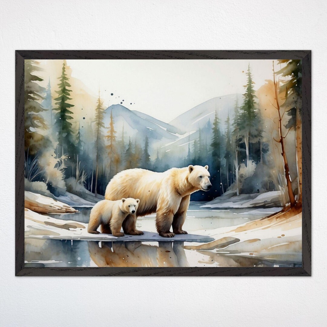 Polar Bear Wall Art for Nursery and Kids Rooms, Polar Bear Wall Decor ...