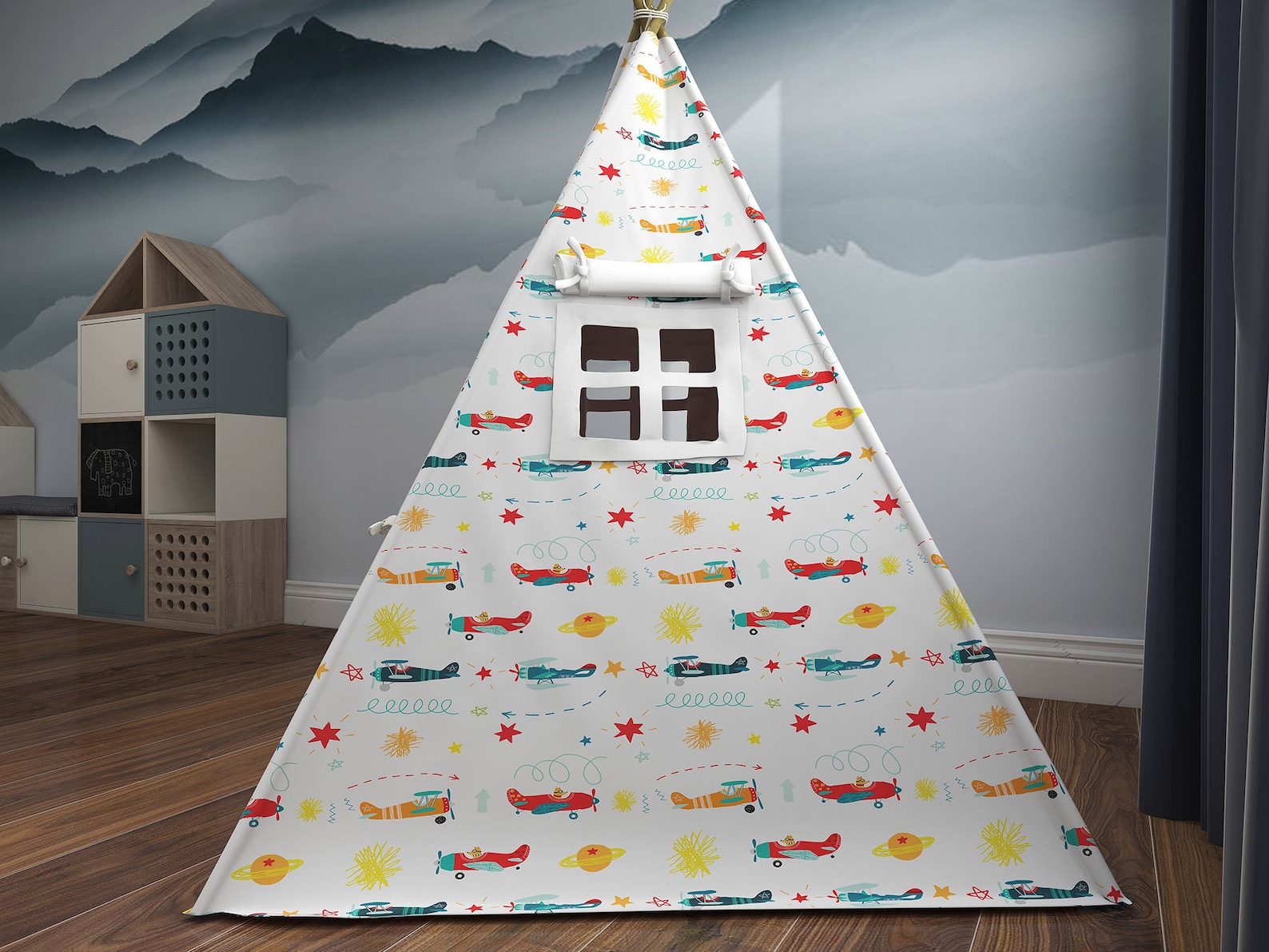 Airplane Themed Teepee Kids Teepee Custom Children Teepee | Etsy
