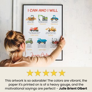 Construction Wall Art Affirmations Construction Trucks Decor for ...