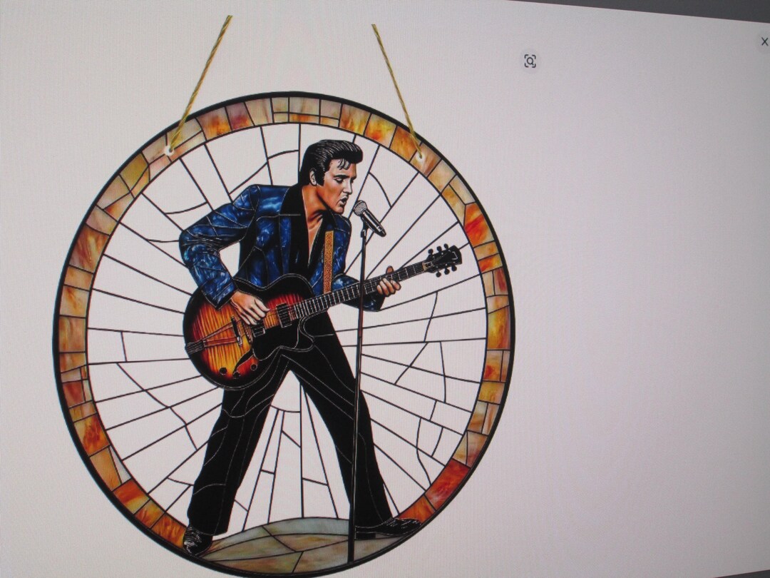 ELVIS PRESLEY Style Vintage Graphic Musical Theme Acrylic Wall Hanging ...