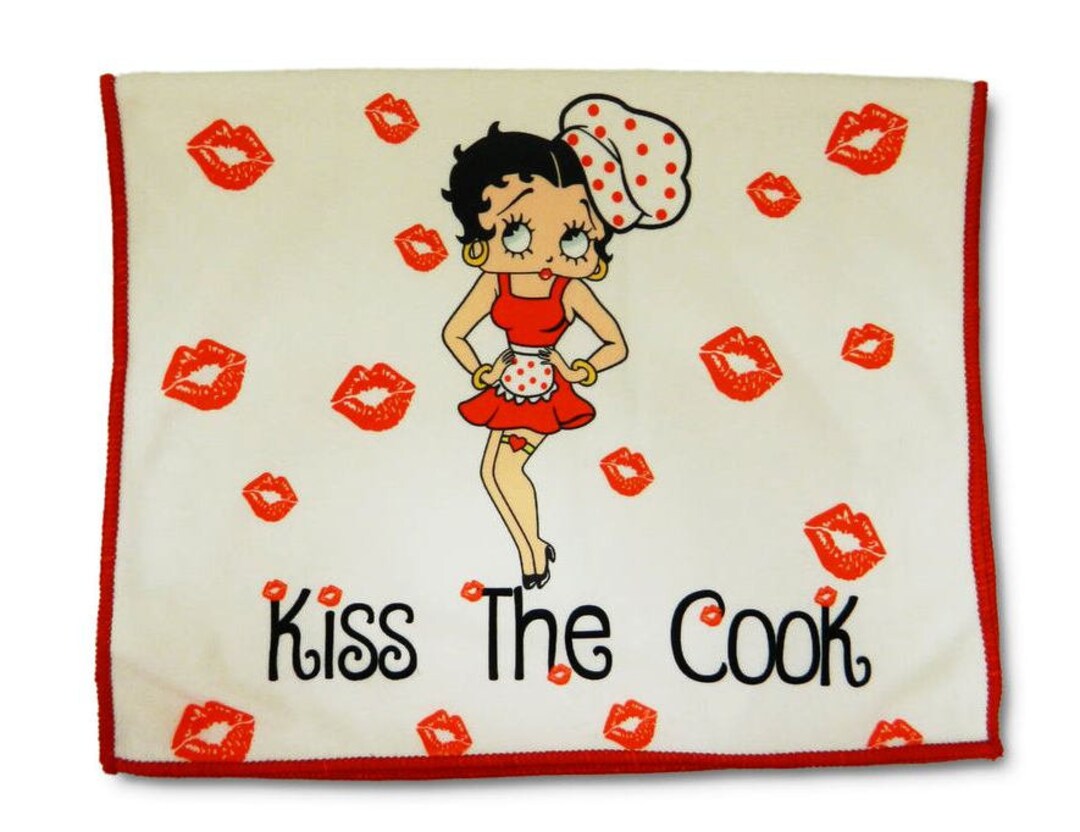 BETTY BOOP Kitchen Towel. Kiss the Cook - Etsy UK