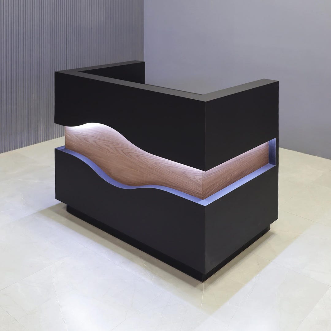 Wave Podium Desk | Modern Reception Host Stand, Custom Finish - Etsy