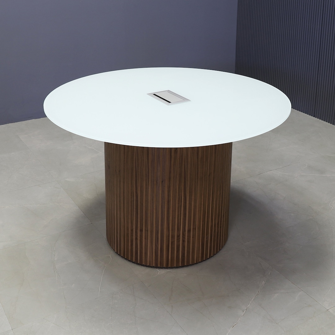 Omaha Round Conference Table | Custom Glass Conference Table | 1/2 ...