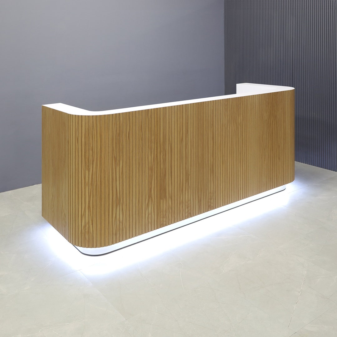 Custom Modern Reception Desk With Slat Panels Nola Tambour Desk - Etsy UK