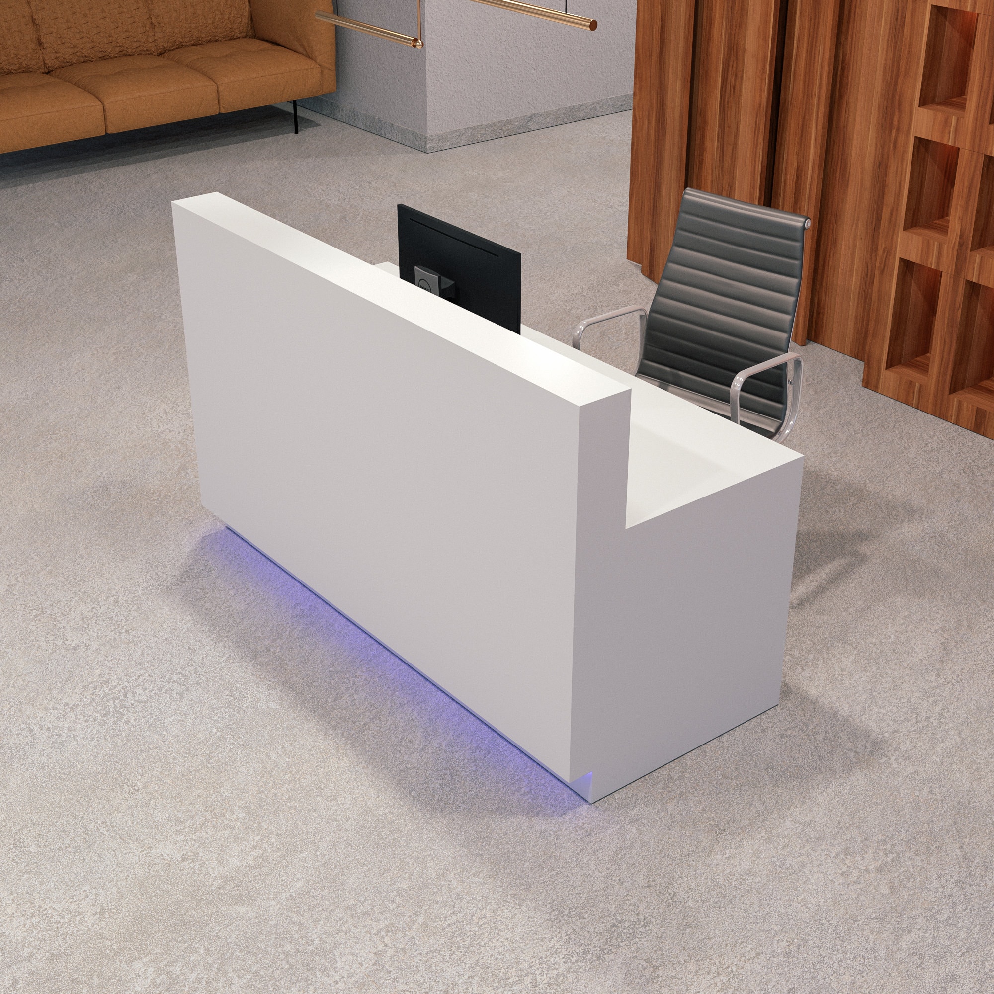 Reception Desk Model 8, White-oak, Reception Desk, Custom, 51% OFF