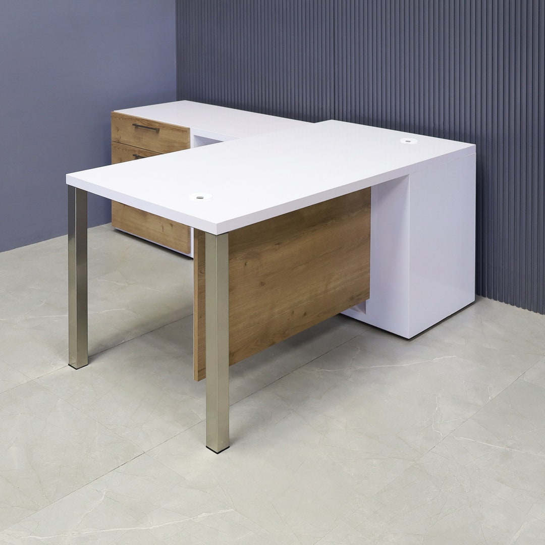 Modern Custom Executive Office Straight Desk With Credenza & Laminate ...