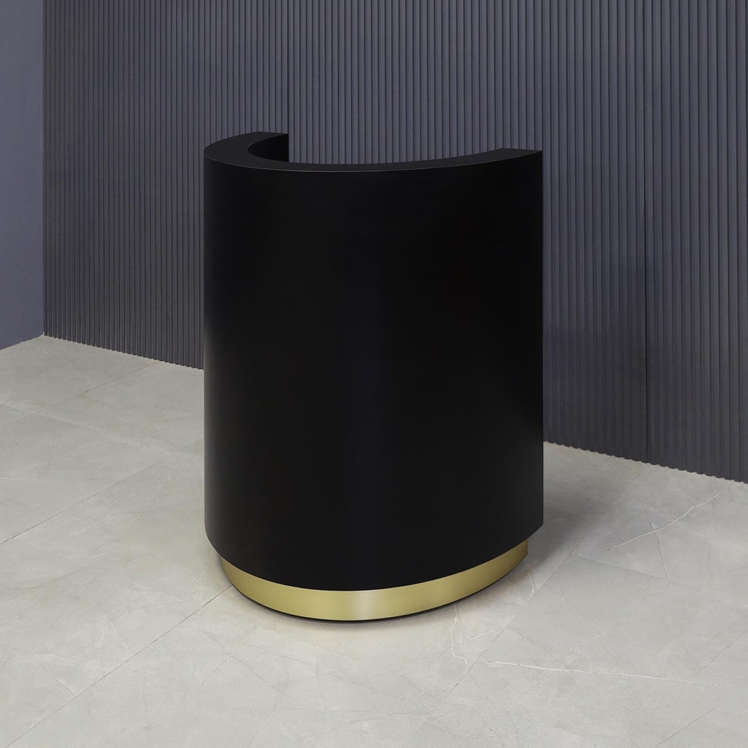 Lima Round Podium & Host Custom Desk | Modern Host Desk, Reception ...