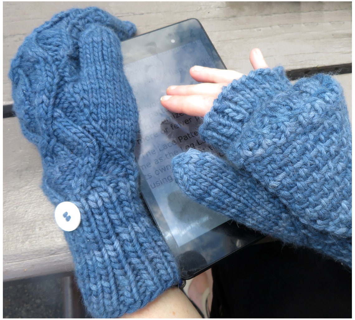 Knitting Pattern: Aran Weight Convertible Mittens -- Instant PDF ...