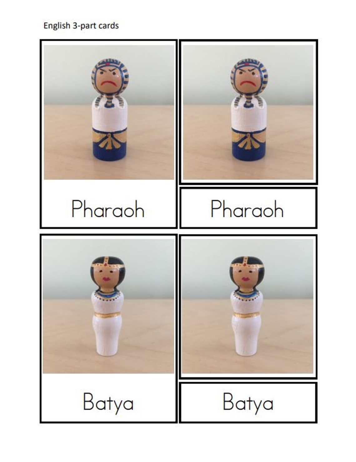 Pesach/passover Characters Hebrew 3 Part Cards - Etsy