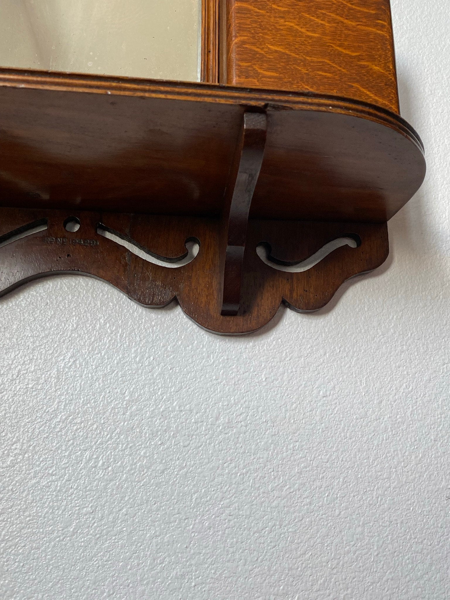 Antique Dark Oak Wall Mirror With Shelf and Two Cubbies - Etsy