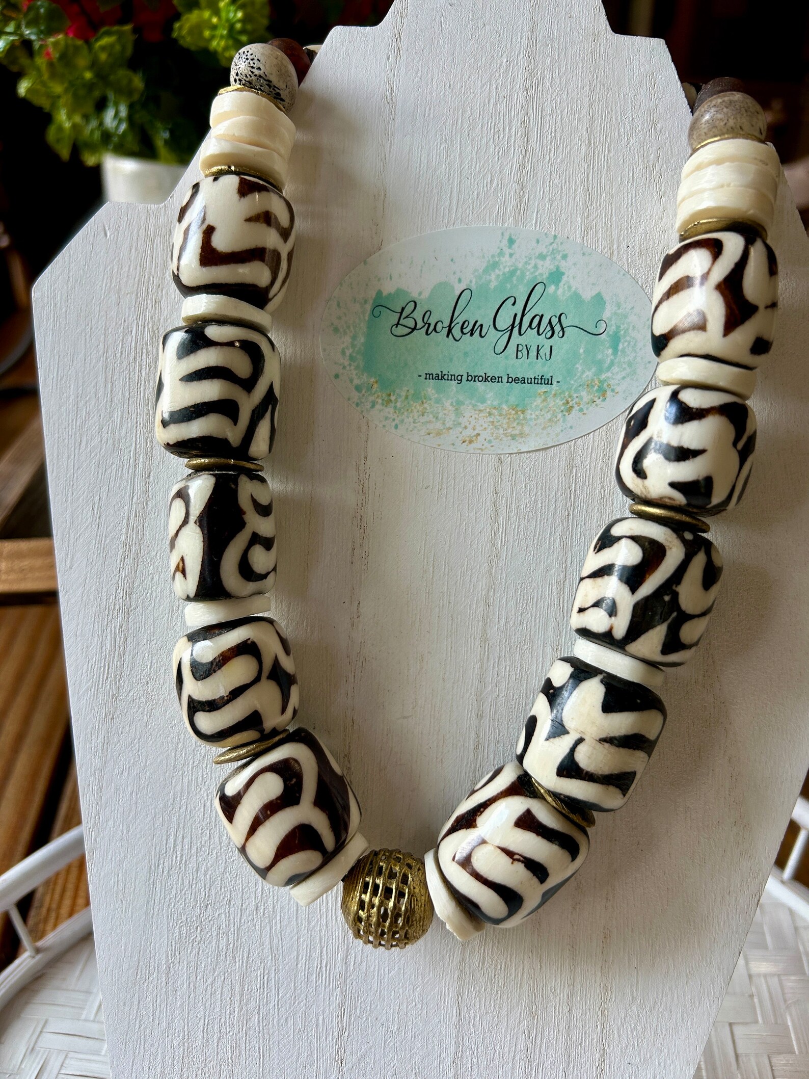 Chunky African Barrel Bone ~ Statement Necklace ~ Unique ~ Handmade ...