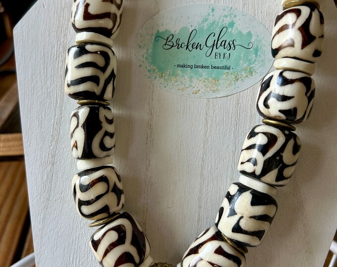 Chunky African Barrel Bone ~ Statement Necklace ~ Unique ~ Handmade ...