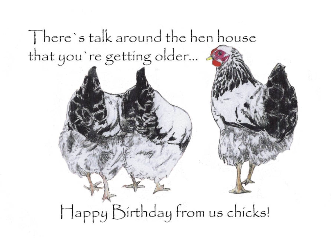 Funny Birthday Cards Chicken Greeting Cards Birthday From Etsy