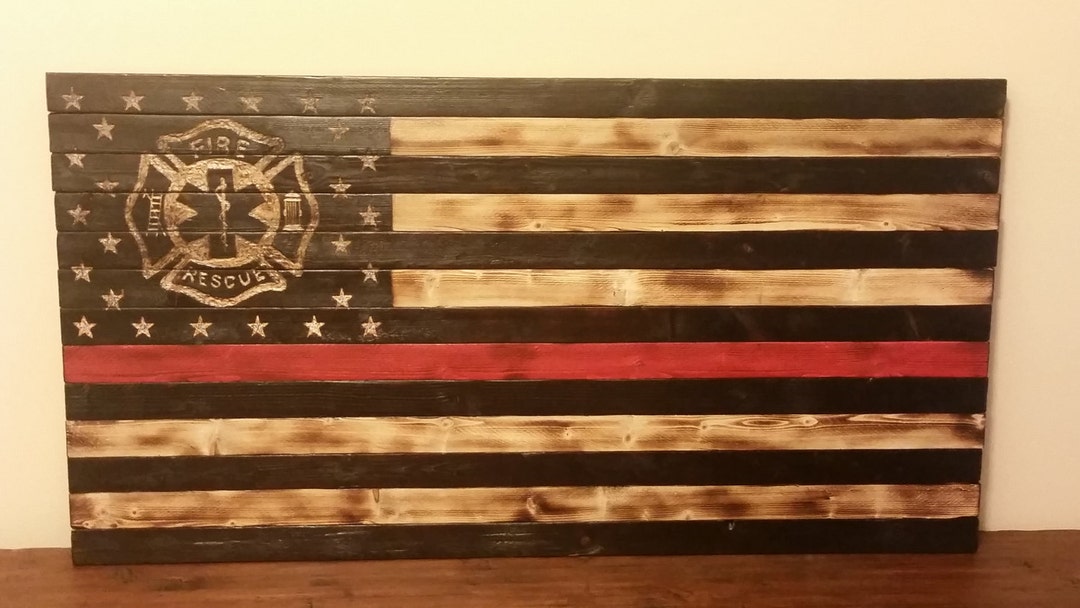 Fire/rescue Thin Red Line Flag - Etsy