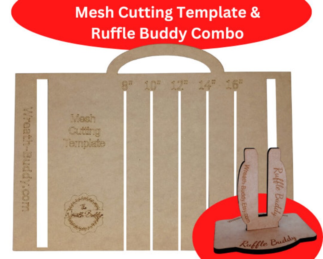 COMBO - Deco Mesh Cutting Template Combo & Ruffle Buddy - Etsy