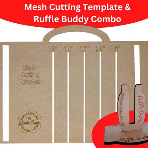 COMBO Deco Mesh Cutting Template Combo & Ruffle Buddy - Etsy