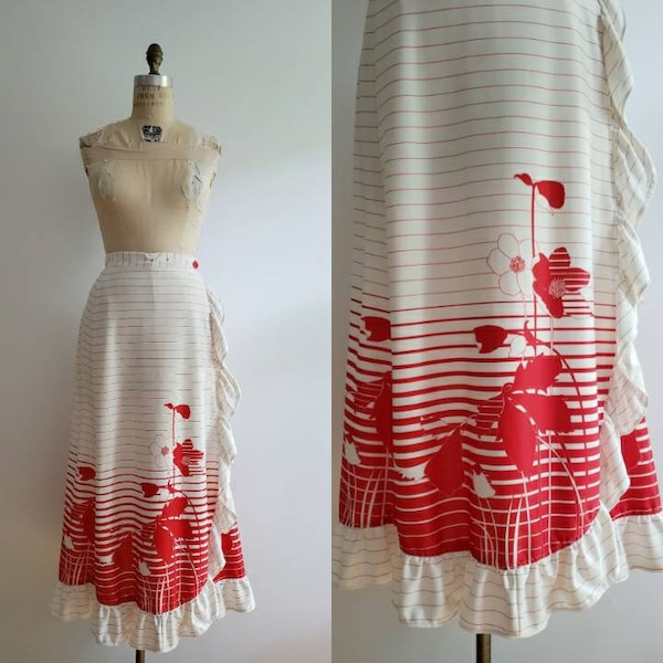 Red and White Striped Skirt - Etsy