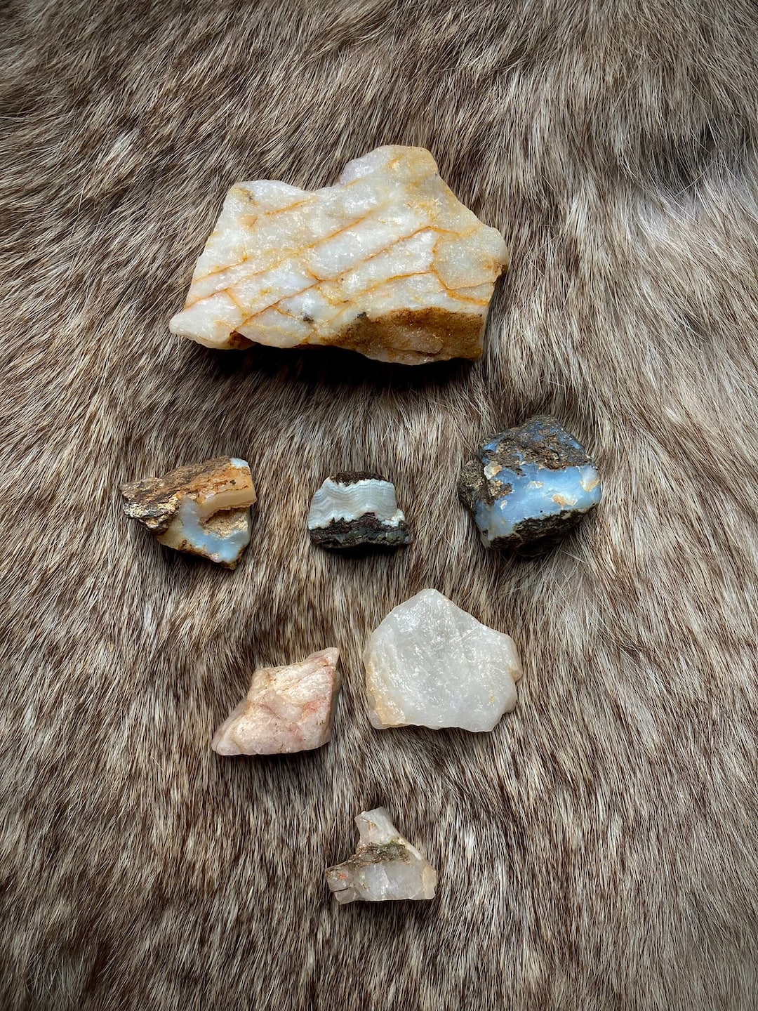 Raw Gemstone Set of 6 / Geology Samples / Mix of Raw Quartz and Opal - Etsy