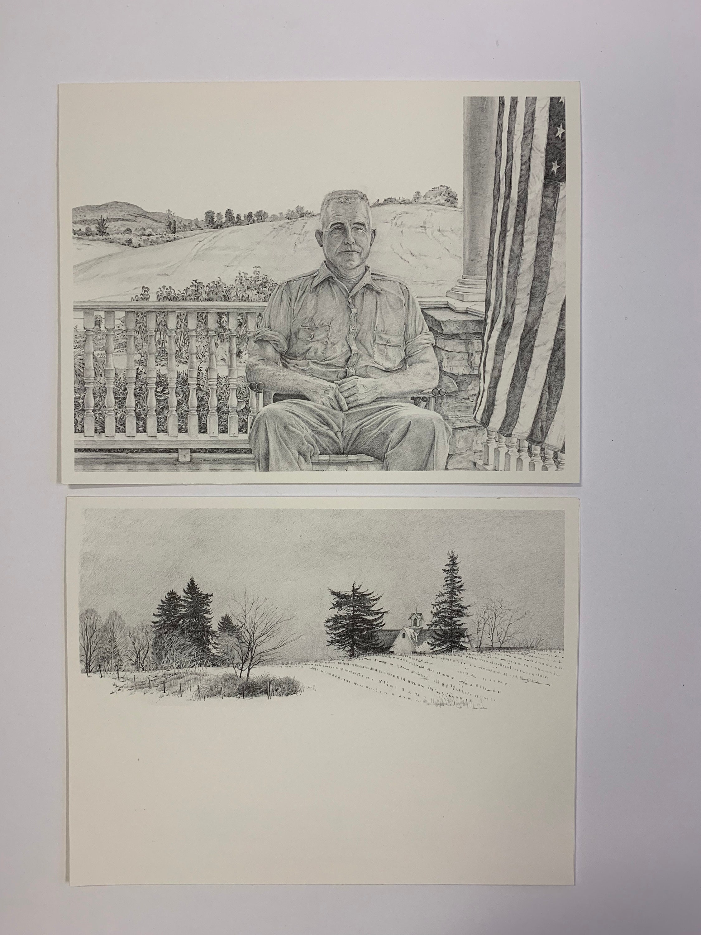 Illustrated Notecards, Pencil Drawings of American Country Scenes - Etsy