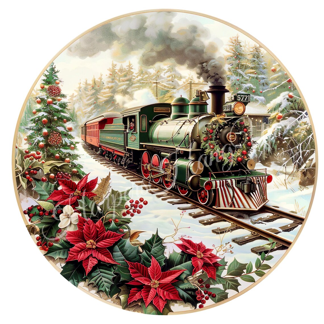 Vintage Christmas Train Metal Sign, Holiday Wall Decor, 8”, 10”, 12 ...