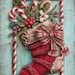 Vintage Red Christmas Stocking Metal Sign, 8x10 Farmhouse Holiday Wall ...