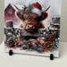 10-inch Metal Christmas Highland Cow Sign, Festive Fence Design With ...
