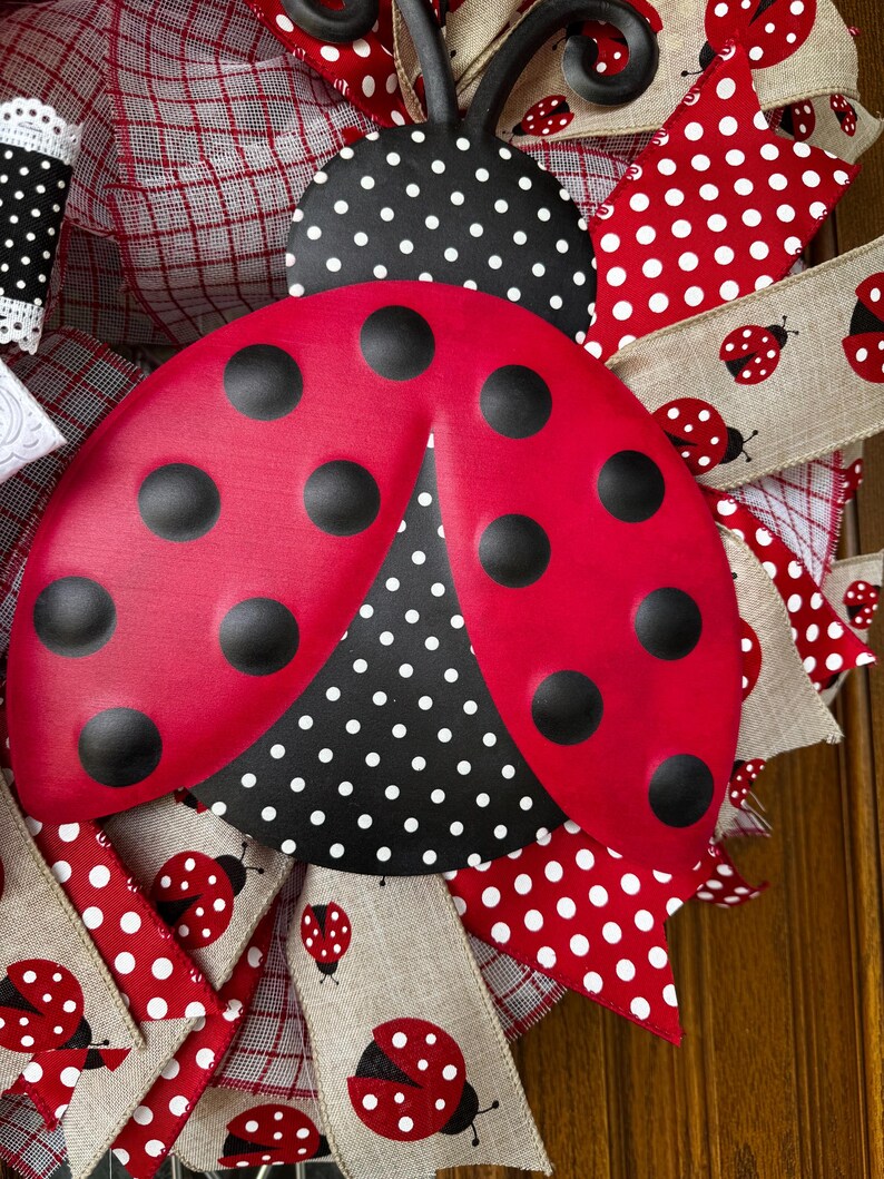 Ladybug Wreath for Front Door | Spring Summer Wreath | Whimsical Red ...