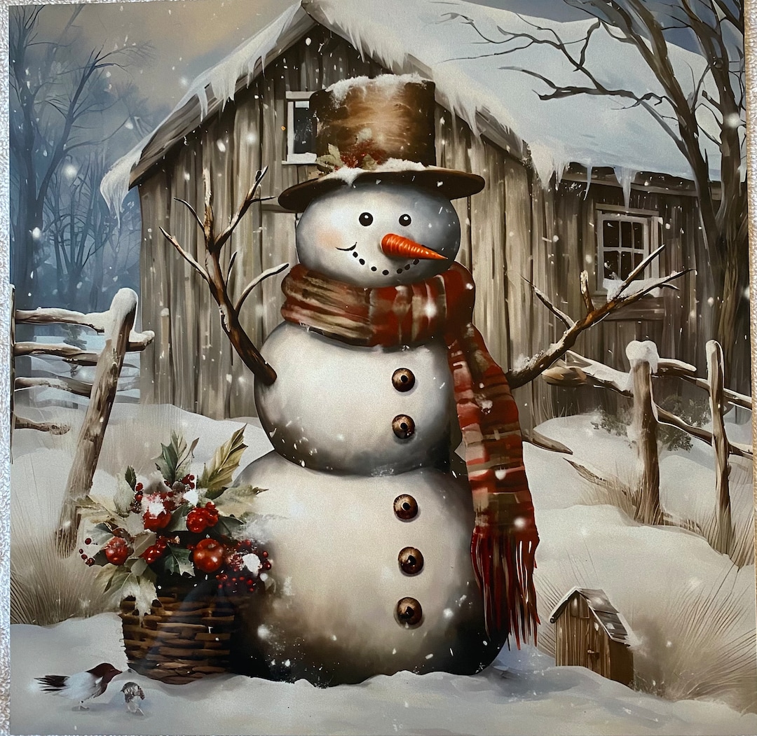 10 Inch Rustic Snowman Metal Sign Snowman Sign Winter Sign Wreath ...