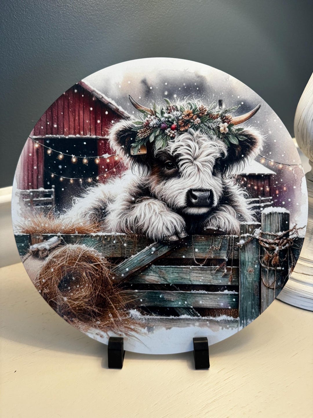 Cow Sign, Country Christmas Cow Sign, Farmhouse Christmas Decor, Sign ...
