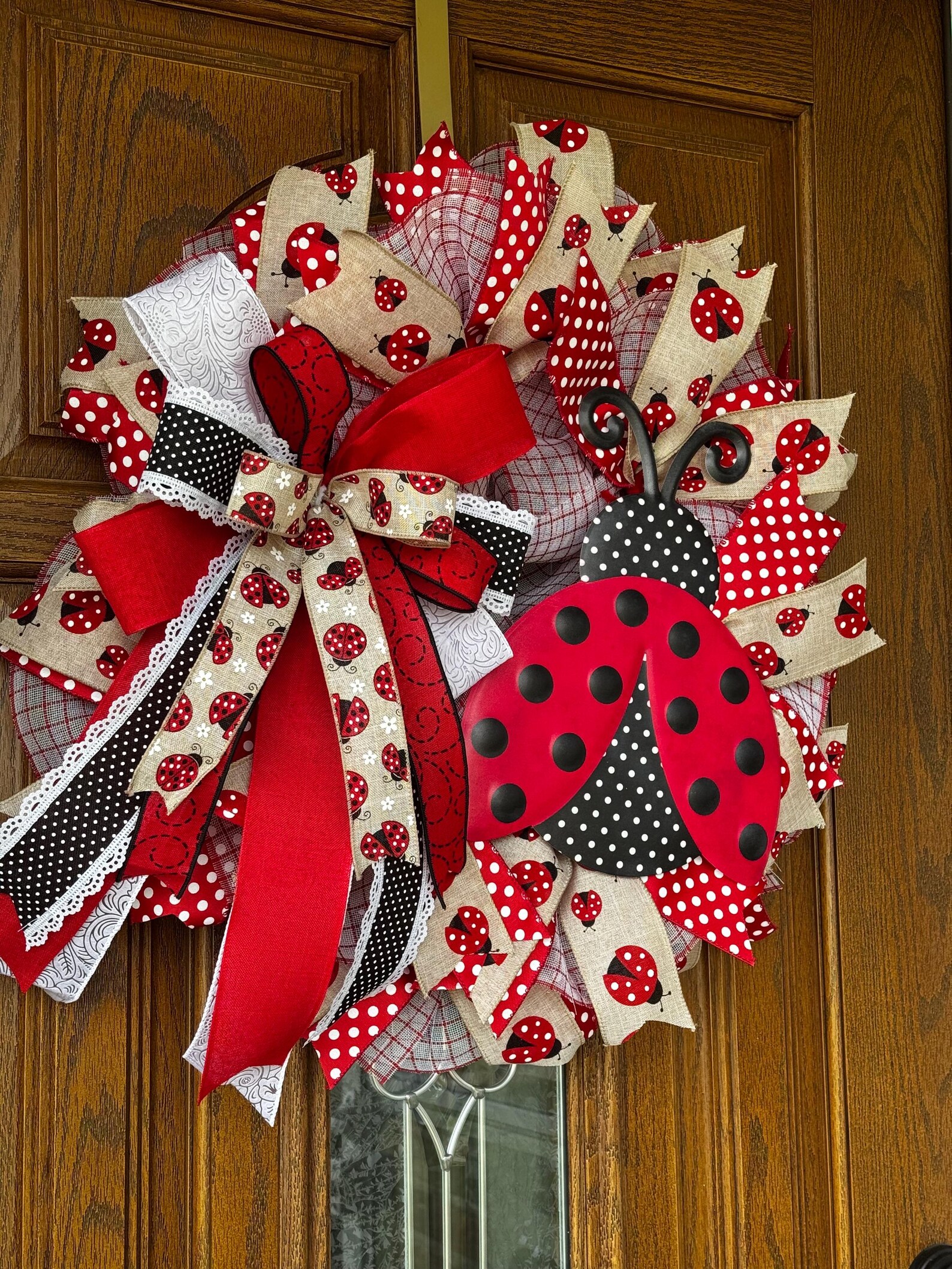 Ladybug Wreath for Front Door | Spring Summer Wreath | Whimsical Red ...
