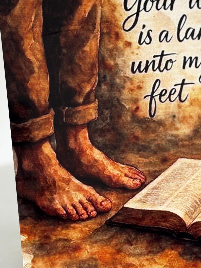 Christian Wall Art, Your Word is a Lamp Unto My Feet, 10x10 Metal Sign ...