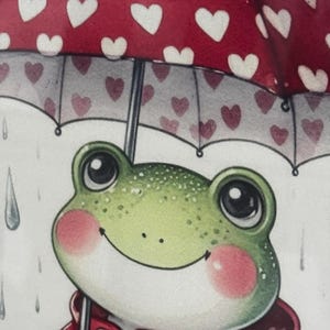 Cute Frog Valentine Metal Sign 10x10, Frog With Umbrella Heart Rain ...