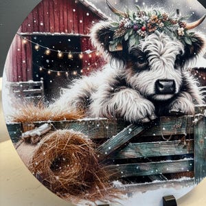 Cow Sign, Country Christmas Cow Sign, Farmhouse Christmas Decor, Sign ...