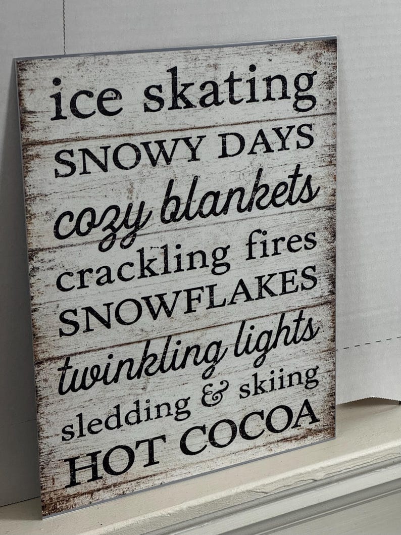 Rustic Winter Metal Sign, Winter Decor, Farmhouse Christmas Wall Art ...