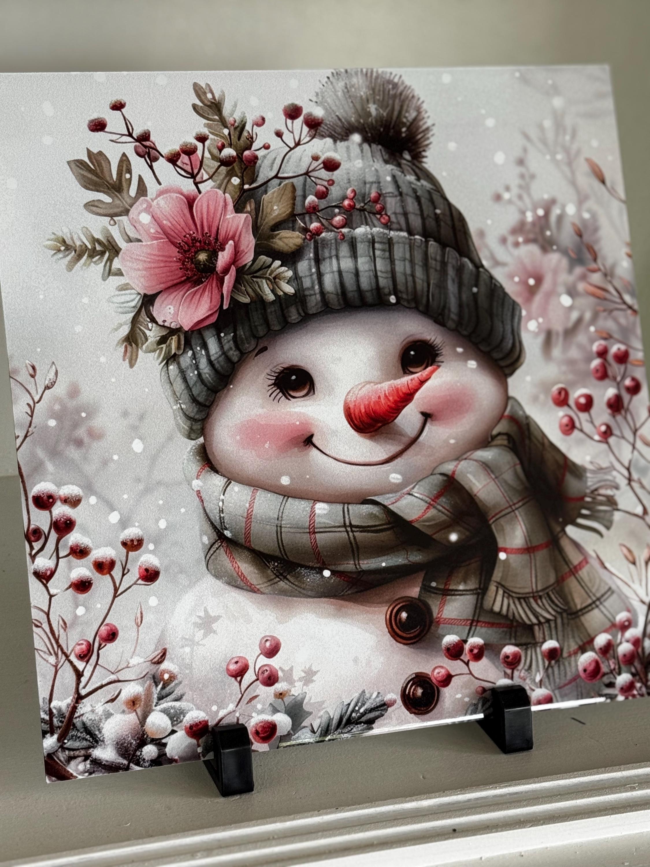 Adorable Winter Snowman Metal Sign – Rustic Christmas Decor – Holiday ...