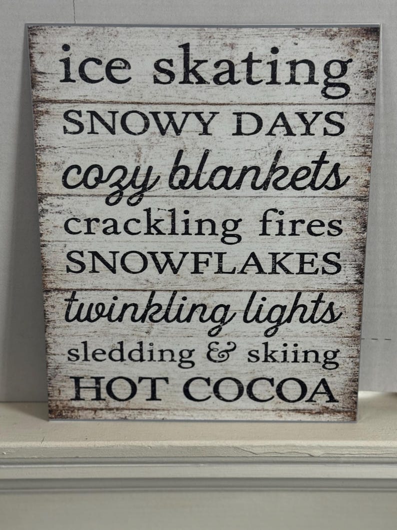 Rustic Winter Metal Sign, Winter Decor, Farmhouse Christmas Wall Art ...