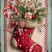 Vintage Red Christmas Stocking Metal Sign, 8x10 Farmhouse Holiday Wall ...