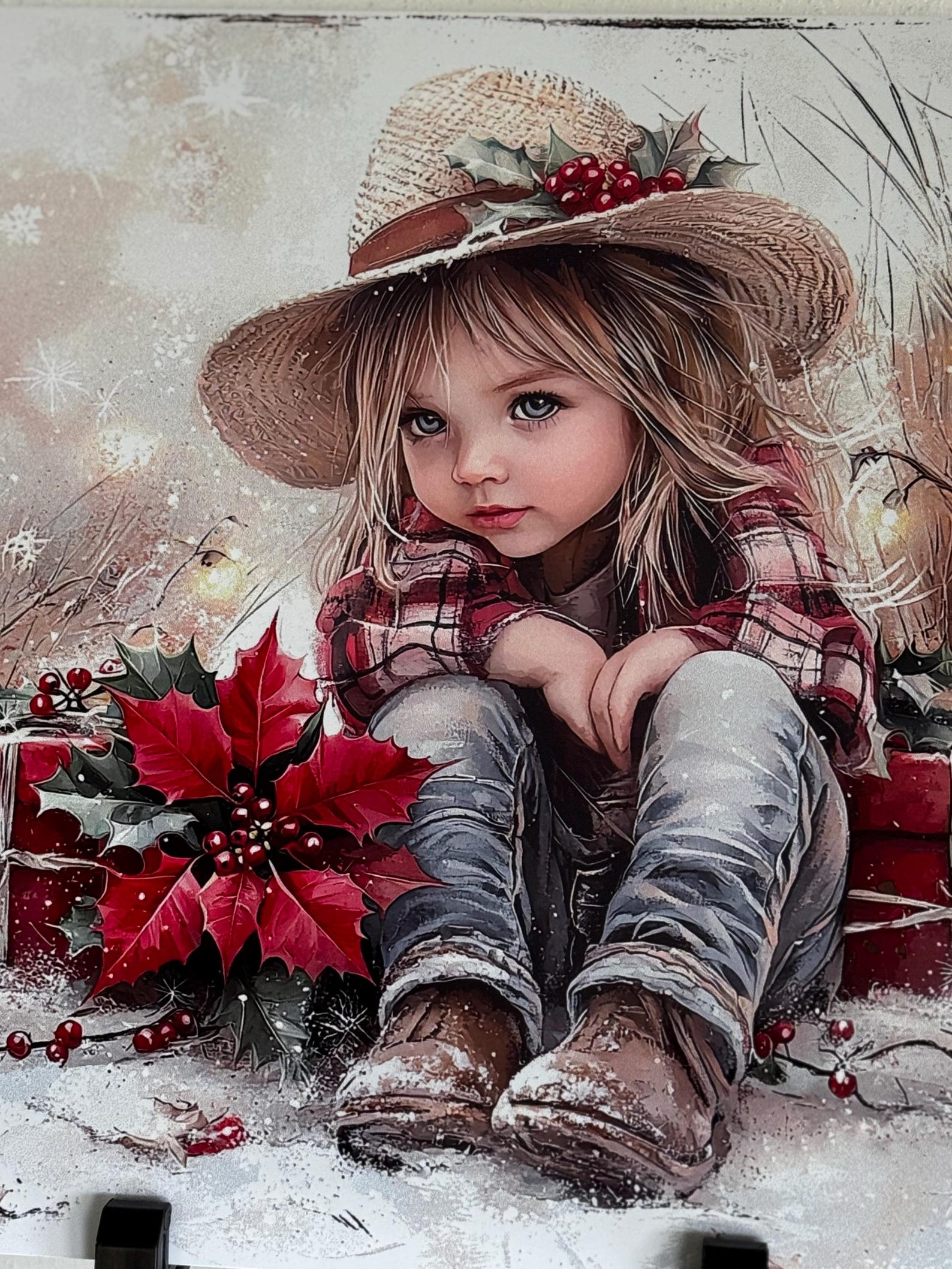 Letrero metálico rústico de chica de invierno, 10 x 10 cm, arte de ...