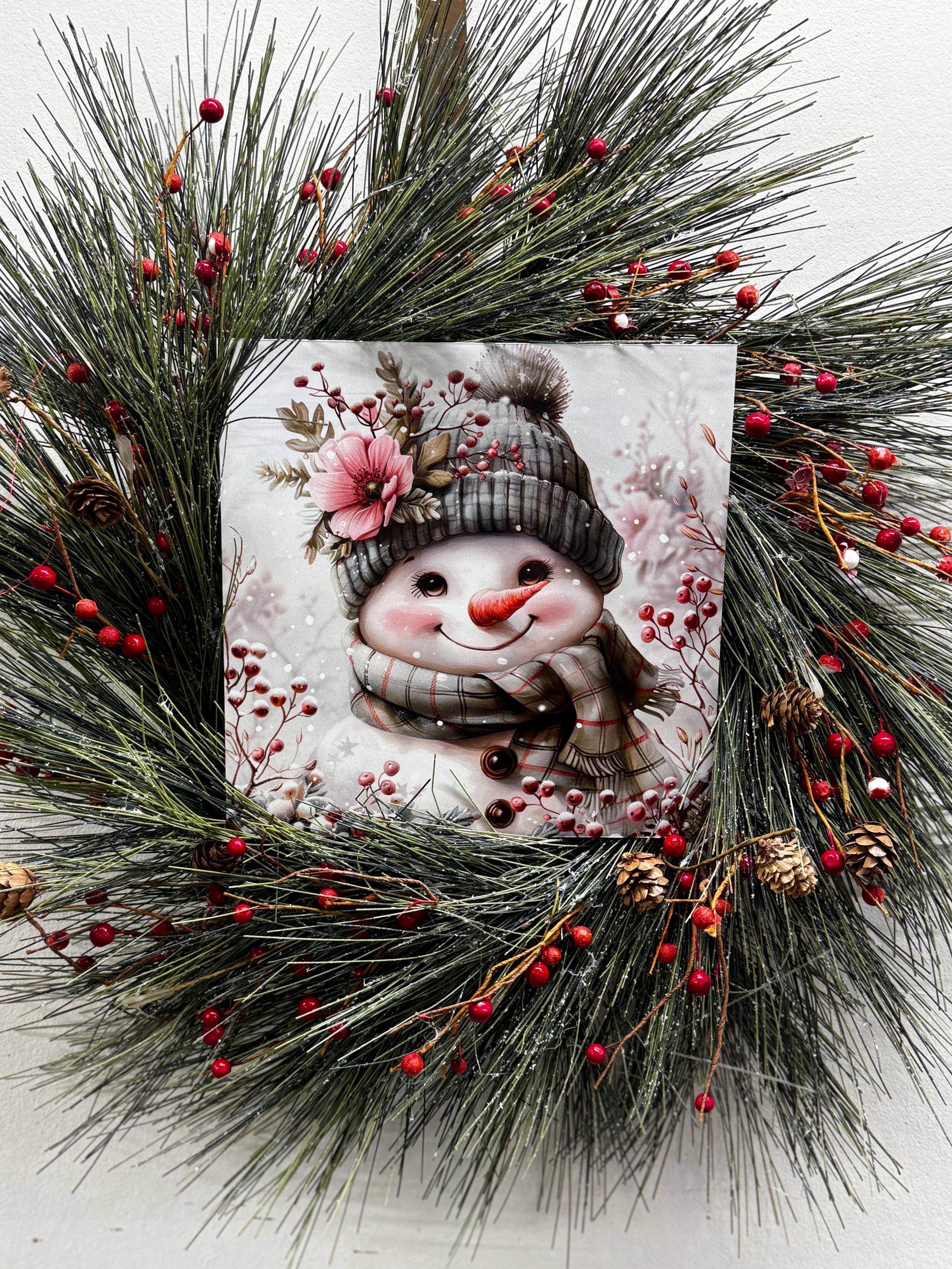 Adorable Winter Snowman Metal Sign – Rustic Christmas Decor – Holiday ...