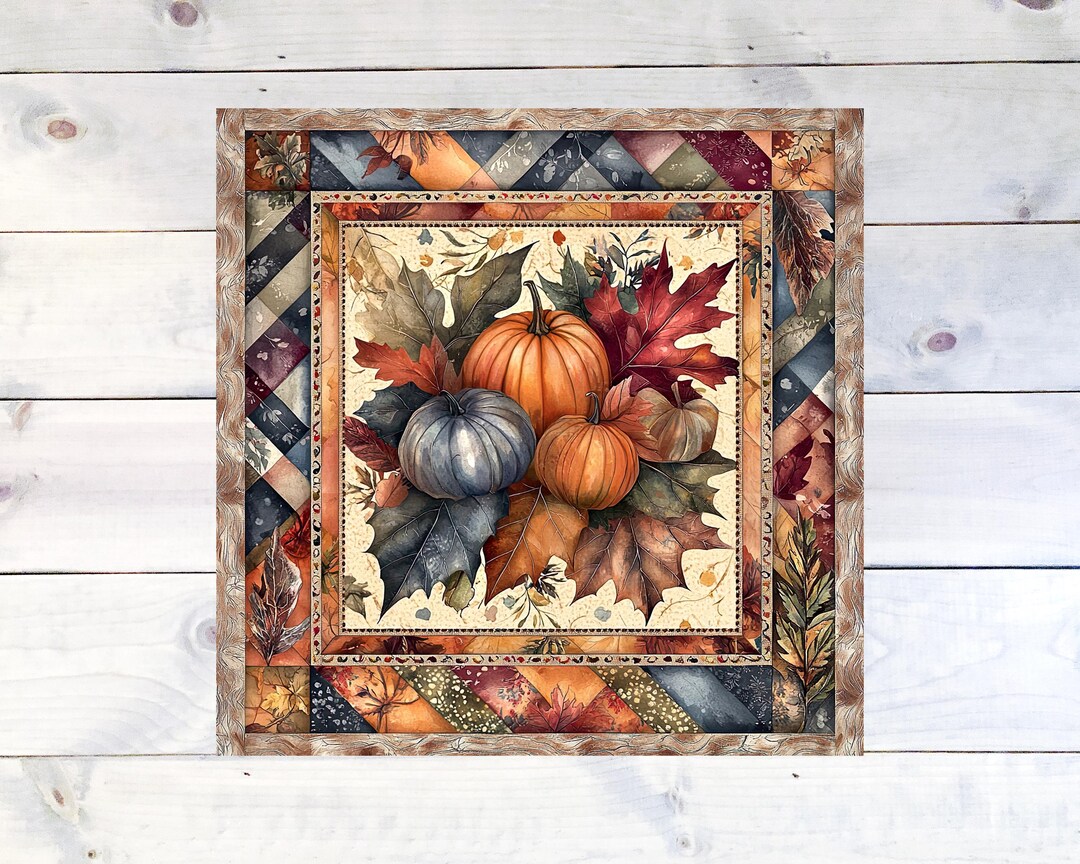 Fall Pumpkin Metal Sign – 10x10 Pumpkin Wall Art – Autumn Wreath ...