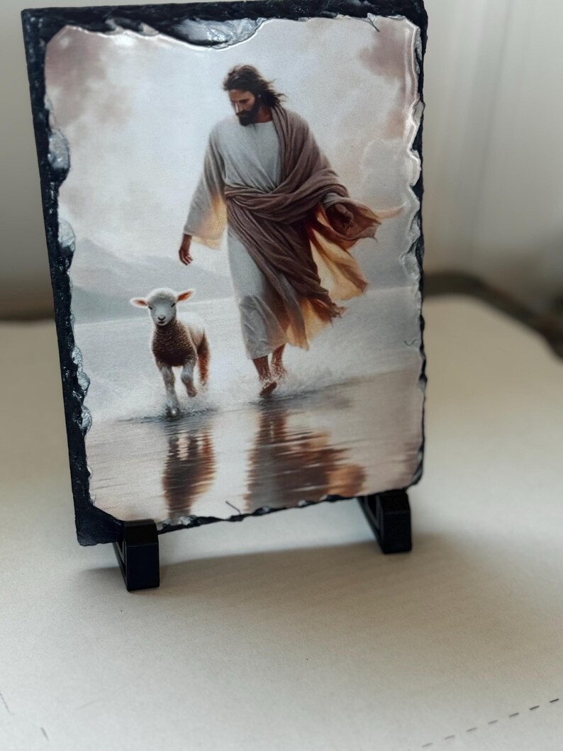 Jesus the Good Shepherd Photo Slate, Christian Home Decor, 5x7 ...