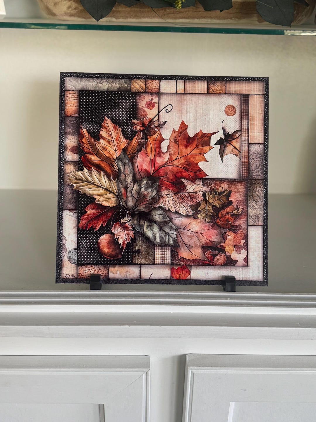Fall Leaves Metal Sign – 10x10 Leaves Wall Art – Autumn Leaves Wreath ...