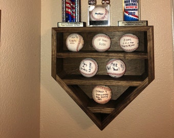 Large Baseball Display Shelf Holds 20 Baseballs and 16 | Etsy